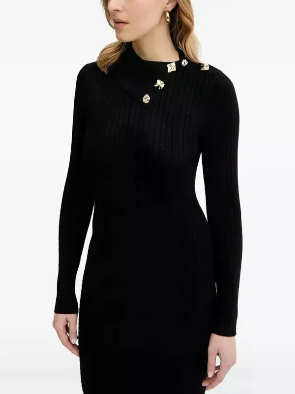 Guess Priscilla Button-detailed Midi Dress - Black