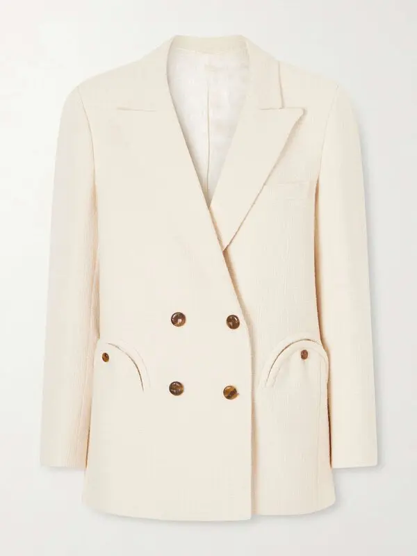 BLAZÉ MILANO Missy Everynight Cotton-blend Tweed Blazer - Cream