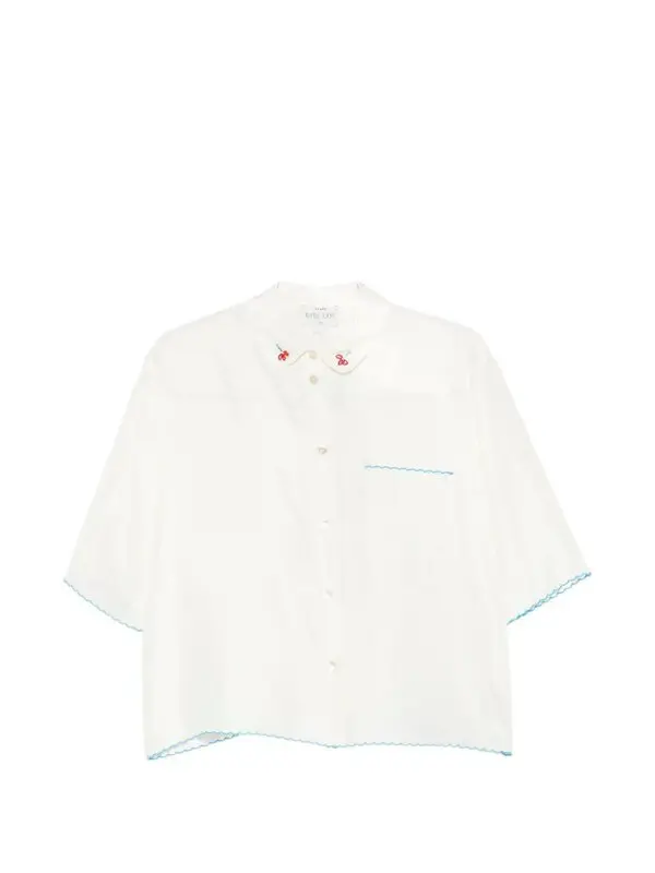 FORTE_FORTE Scallop-trim Shirt - Neutrals
