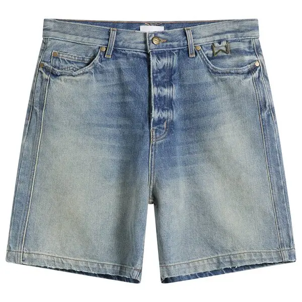 Rhude Boxy Traxedo Denim Shorts - Isla Indigo