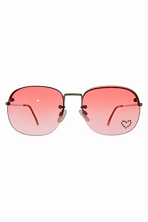 SUNGLASS MUSEUM Vintage Rimless Sunglasses - Red