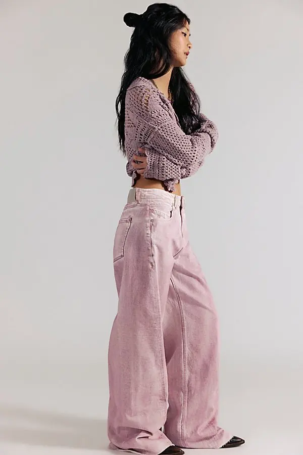 Free People We The Free Alter Ego Wide-leg Jeans - Rose Tinted