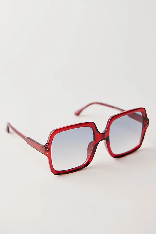 Free People Wren Square Sunglasses - Cherry Cordial