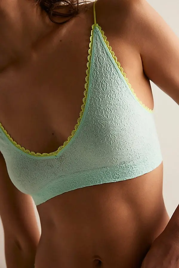 Free People Sweet Point Seamless Longline Bralette - Moonlight Jade Combo