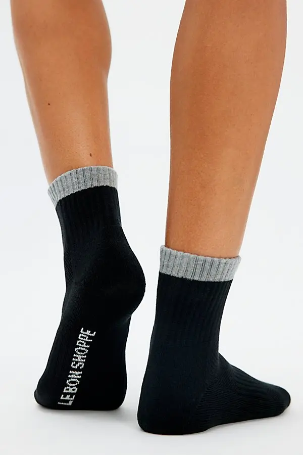 LE BON SHOPPE Colorblock Girlfriend Socks - Black Grey