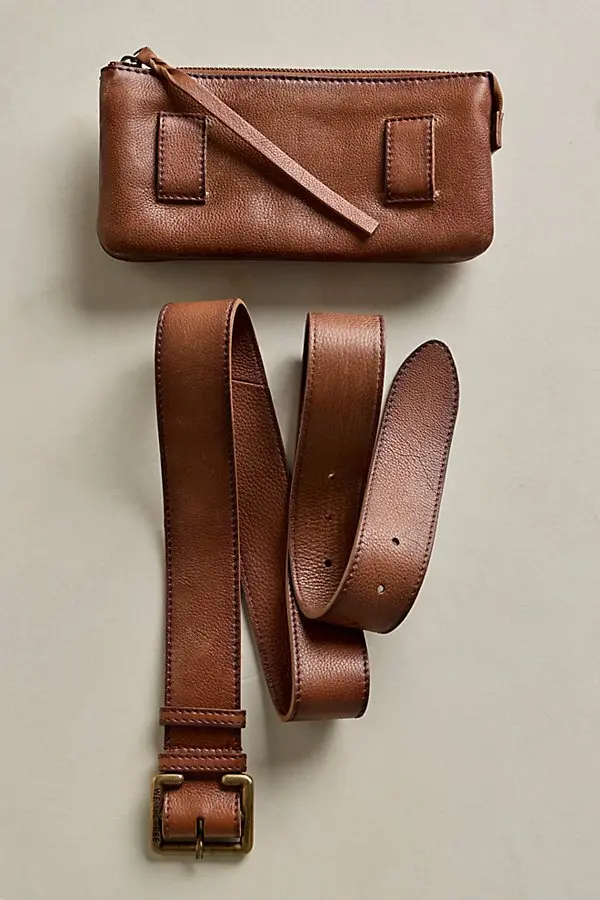 Free People We The Free Emerson Pocket Belt With Removable Pouch - Cognac