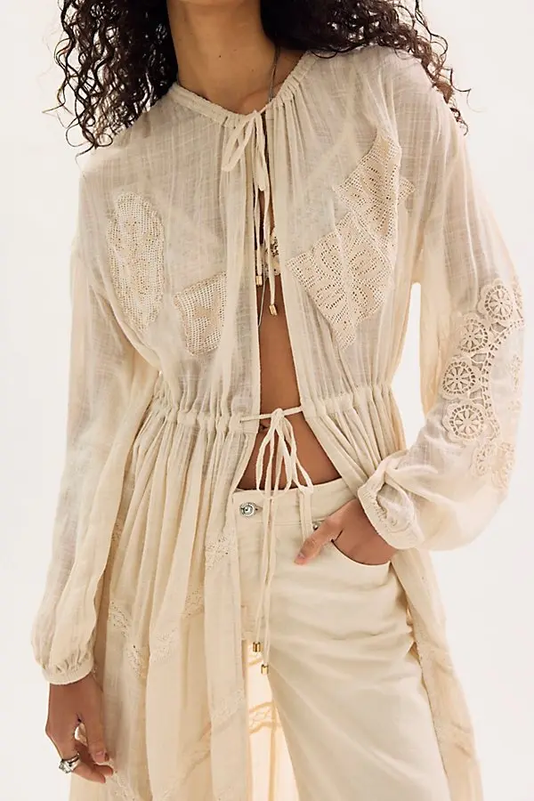 Free People Lost And Found Duster - White Swan