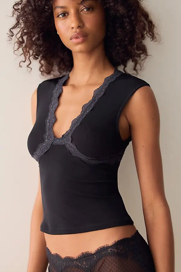 Free People Intimately Muscle Tank - Black