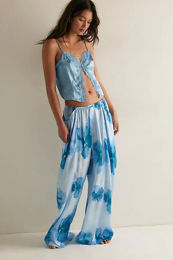 Free People Another Chance Sleep Pants - Sky Bloom