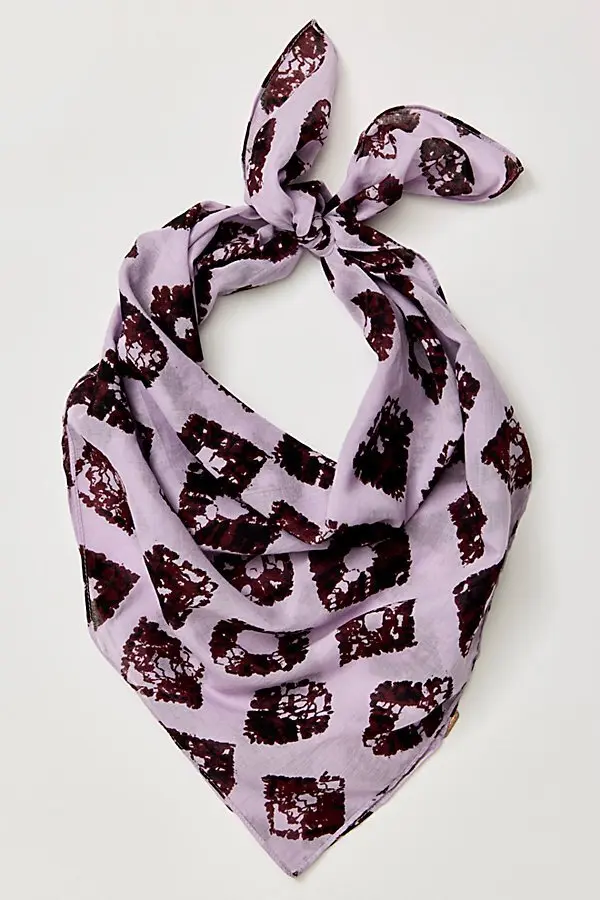 Free People Beach Daze Cotton Bandana - Lilac Burnished Bloom Combo