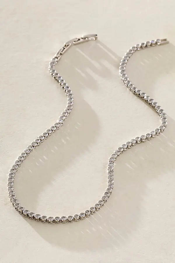 BRENDA GRANDS Tennis Necklace - Silver