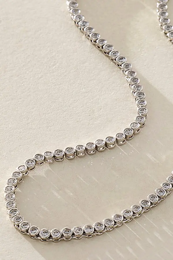 BRENDA GRANDS Tennis Necklace - Silver