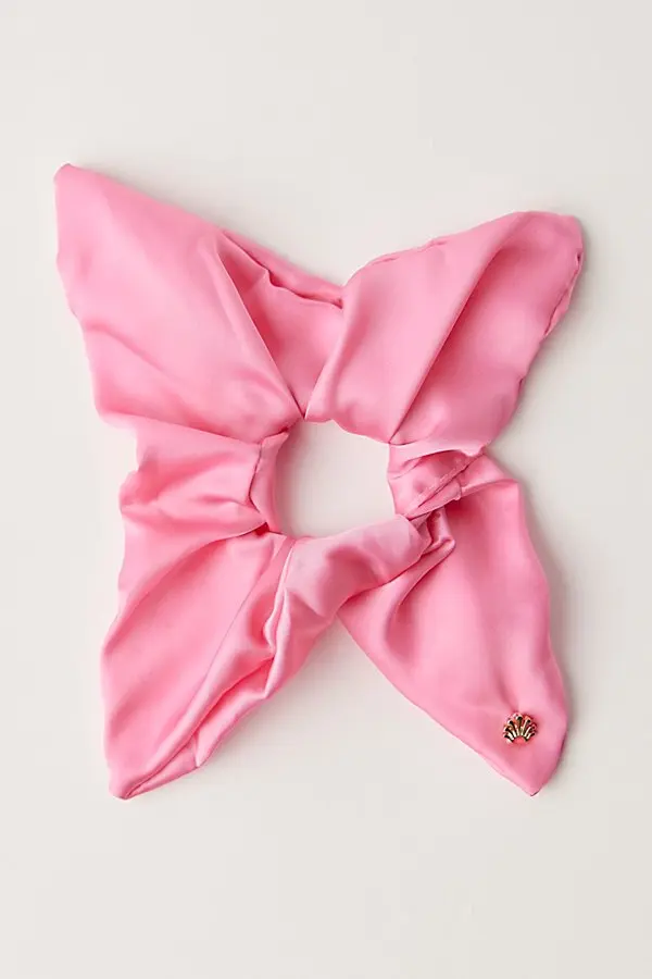 Lele Sadoughi Square Silk Scrunchie - Pink Lemonade