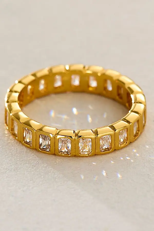 BRENDA GRANDS Tennis Square Eternity Ring - Gold