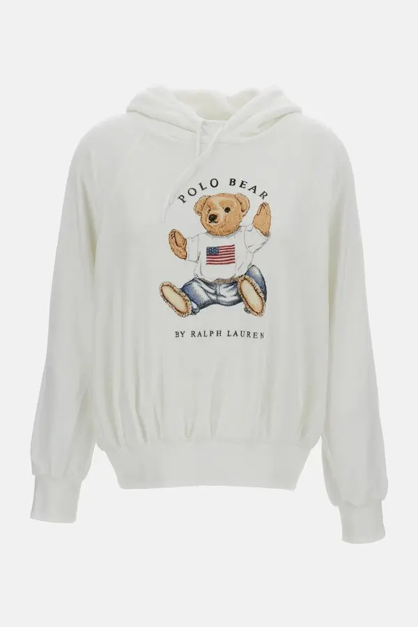 Polo Ralph Lauren Felpa In Spugna Polo Bear - Bianco