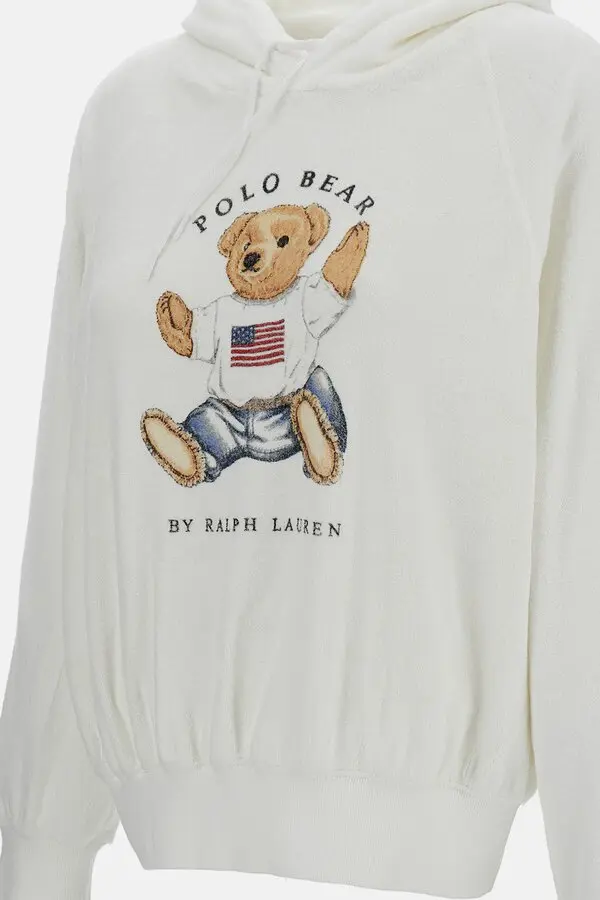 Polo Ralph Lauren Felpa In Spugna Polo Bear - White