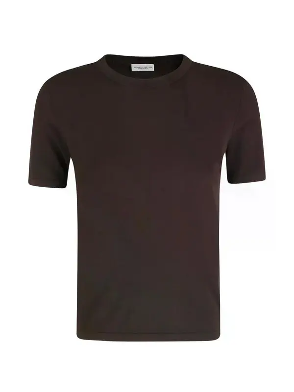 ROBERTO COLLINA Fine-knit T-shirt - Brown