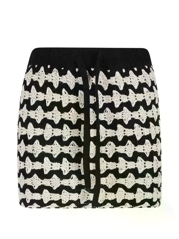 ROBERTO COLLINA Geometric-pattern Mini Skirt - Black