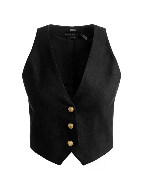Alice + Olivia Donna Button-fastening Waistcoat - Black