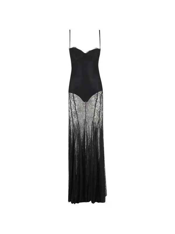 Elisabetta Franchi Lace-paneled Maxi Dress - Black