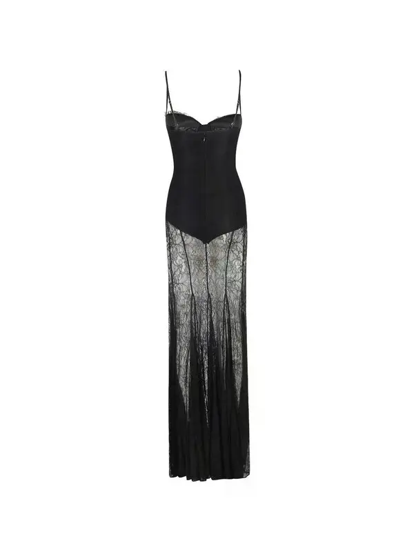 Elisabetta Franchi Red Carpet Lace Gown - Black