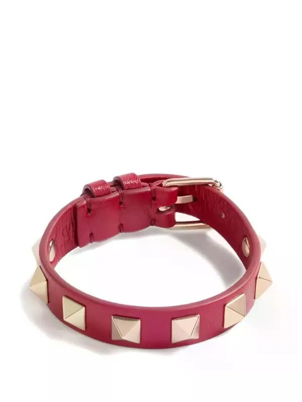 Valentino Garavani Rockstud Leather Bracelet - Red