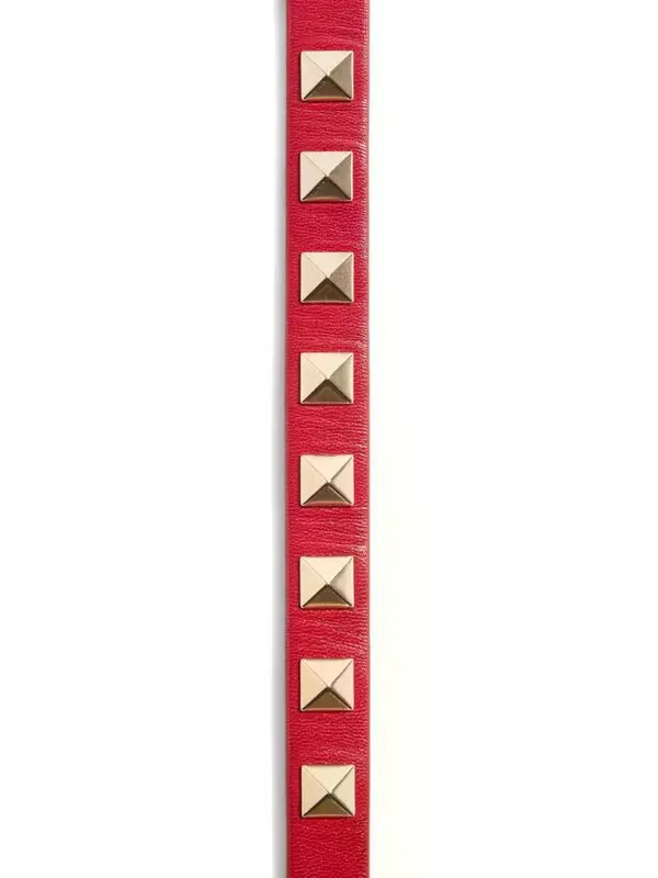 Valentino Garavani Rockstud Leather Bracelet - Red