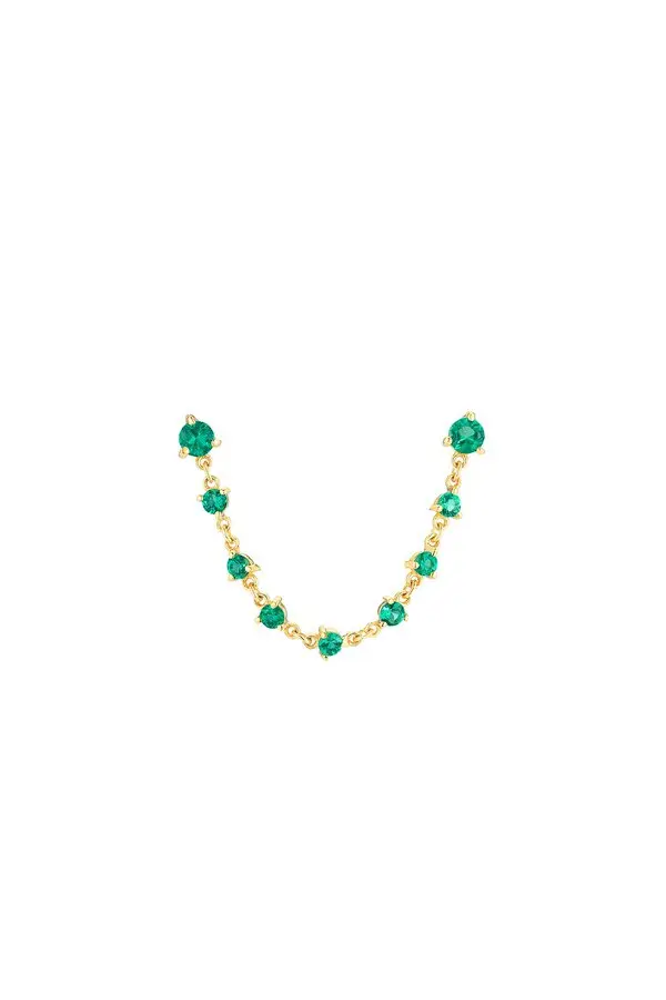 Carbon & Hyde Sparkler Double Earring - 14k Yellow Gold & Emerald