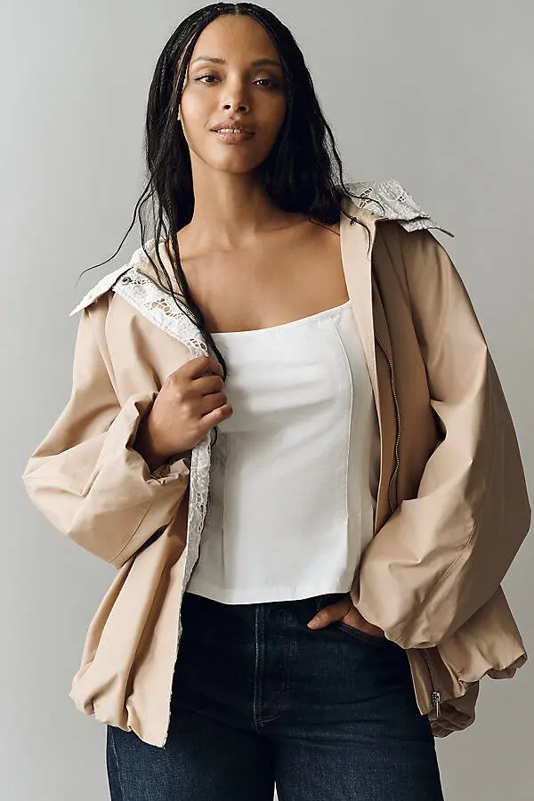 Anthropologie Bubble-hem Anorak Jacket