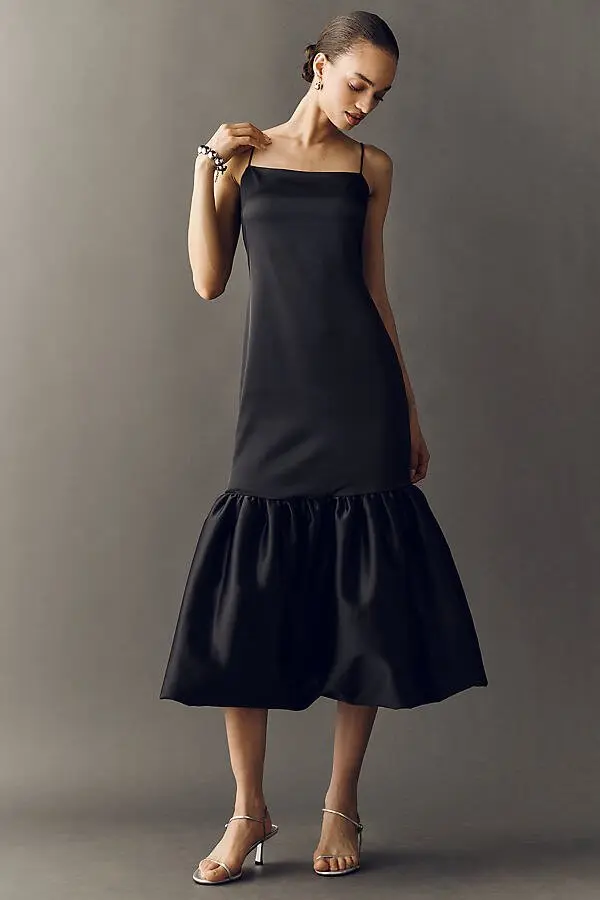 Caroline Constas Sydney Ruffle-hem Gown - Black