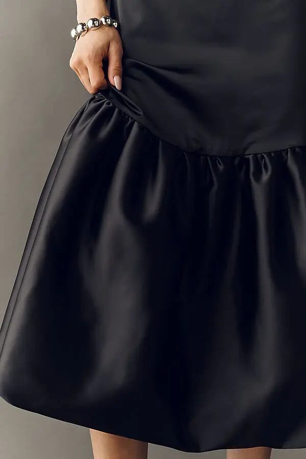 Caroline Constas Sydney Ruffle-hem Gown - Black