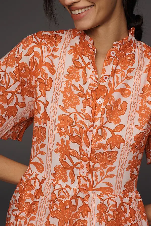 RO'S GARDEN Vibeka Short-sleeve Printed Mini Dress