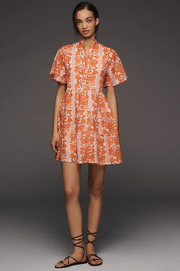 RO'S GARDEN Vibeka Short-sleeve Printed Mini Dress