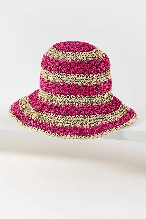 CHEVEUX CORP. Straw Bucket Hat - Hot Pink