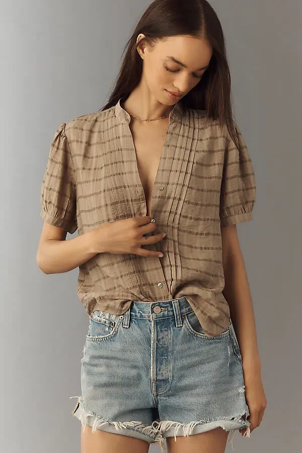 CLOTH & STONE Textured Buttondown Shirt - Soft Thyme