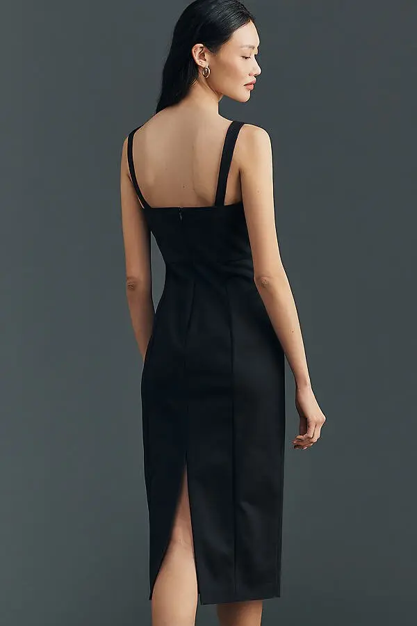 astr the label black midi dress Off Shoulder Poplin Dress