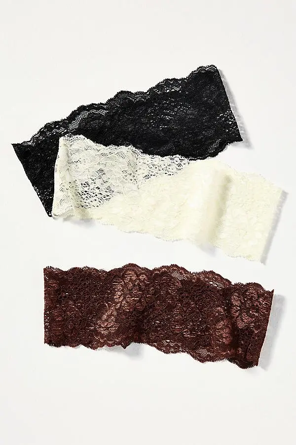 Anthropologie Lace Headbands Set Of 3 - Neutral