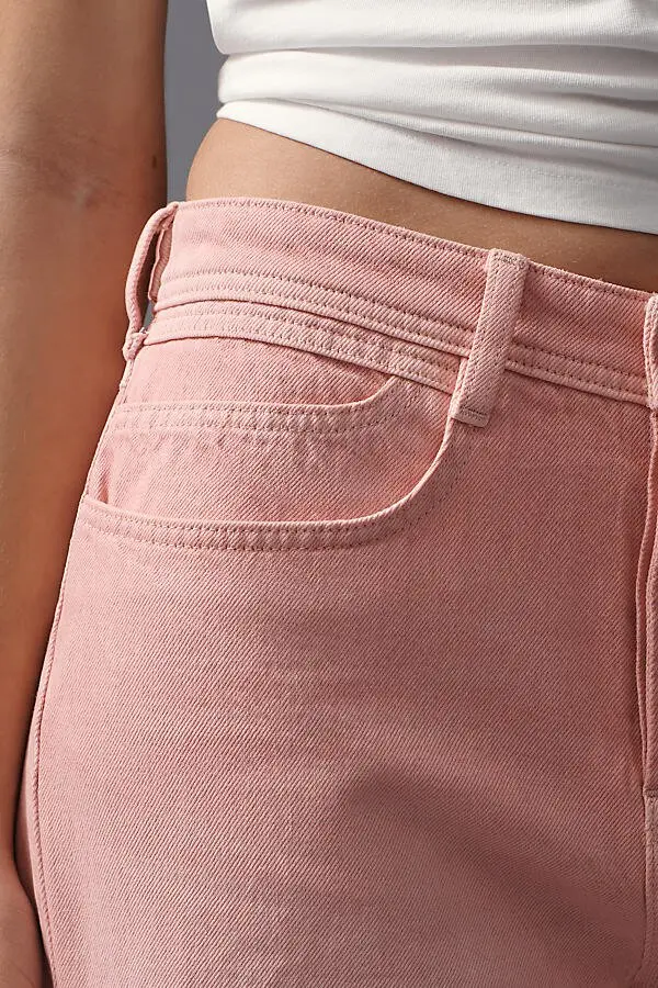 PILCRO Celeste Mid-rise Relaxed Straight-leg Jeans - Medium Pink