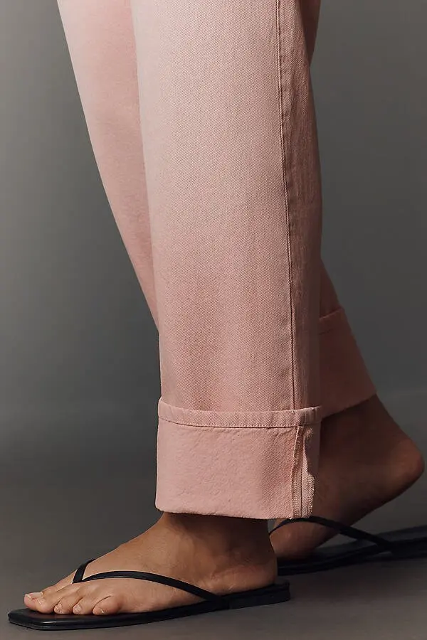 PILCRO Celeste Mid-rise Relaxed Straight-leg Jeans - Medium Pink