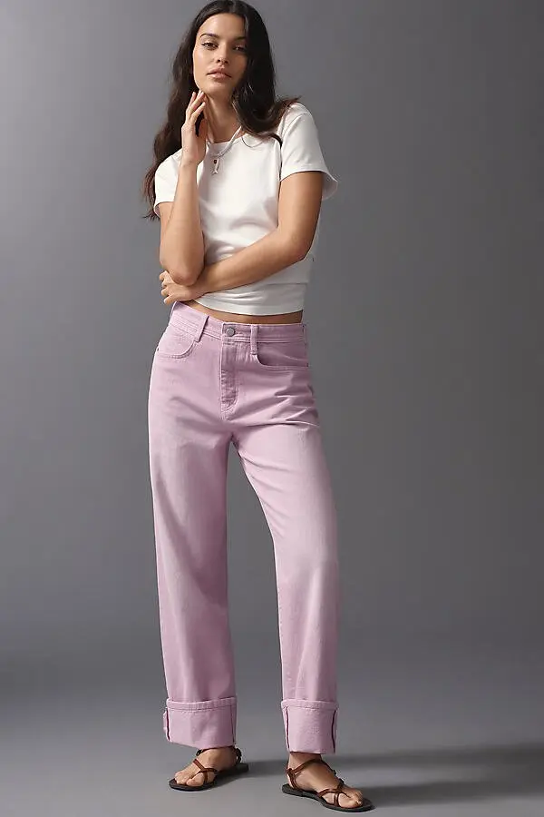 PILCRO Celeste Mid-rise Relaxed Jeans - Medium Pink