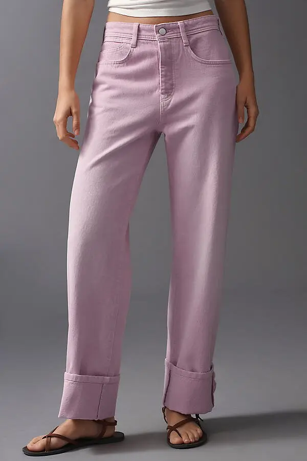 PILCRO Celeste Mid-rise Relaxed Jeans - Medium Pink