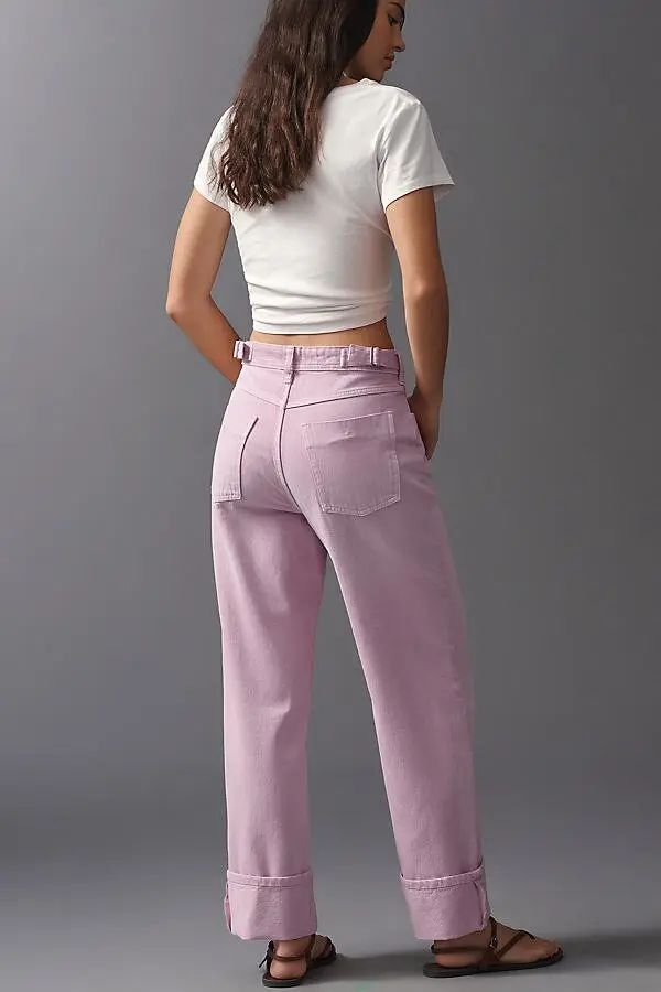 PILCRO Celeste Mid-rise Relaxed Jeans - Medium Pink