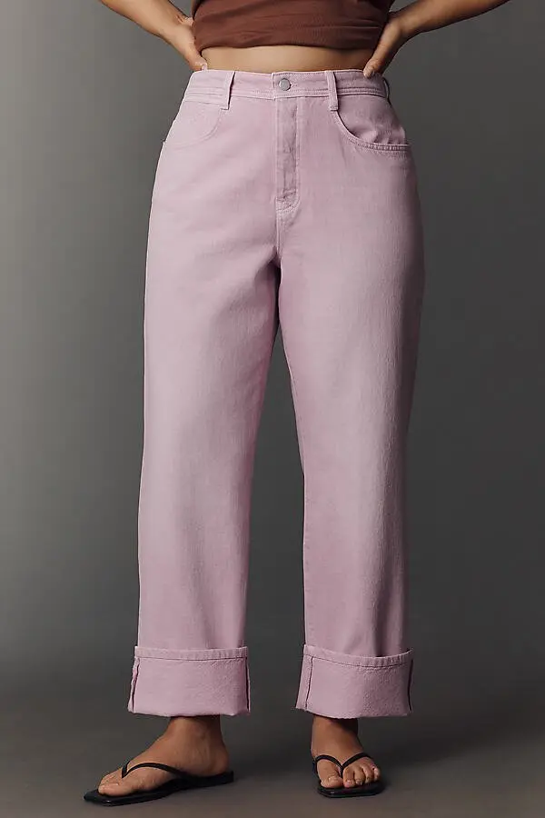 PILCRO Celeste Mid-rise Relaxed Jeans - Medium Pink