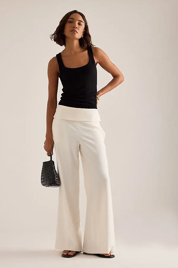 Anthropologie Flare Pants - White Dahlia