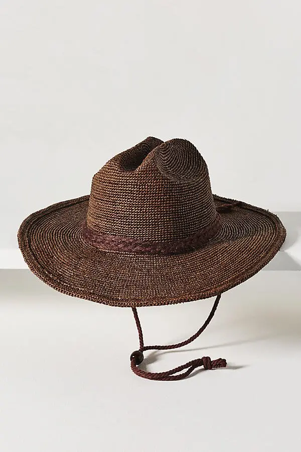 WYETH Raffia Braided Rancher Hat - Bison