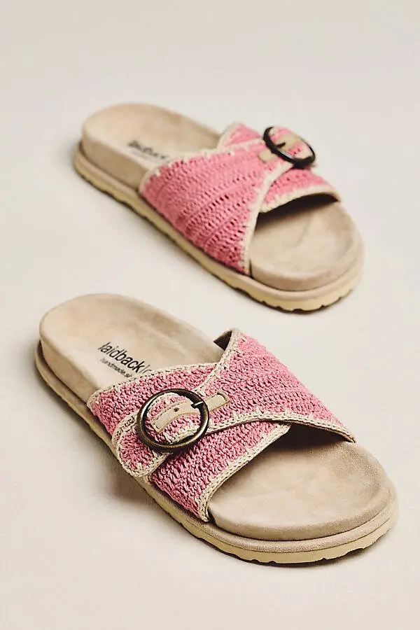 LAIDBACK LONDON Reef Slide Sandals - Rose/natural