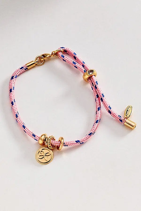 Maeve Cord Charm Bracelet - Pink