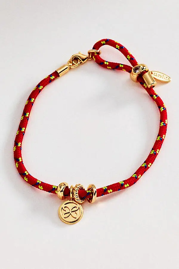 Maeve Cord Charm Bracelet - Red