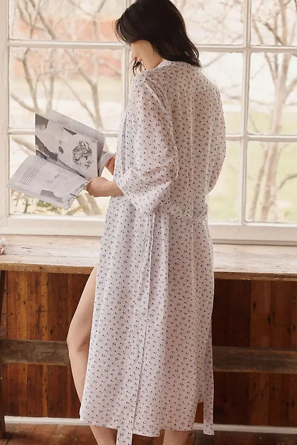 PAPINELLE Swiss Dot Lace Robe