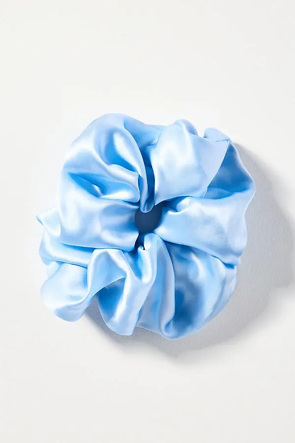 BRONZE AGE Side Out Silk Scrunchie - Light Blue
